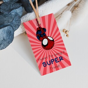 Printable Spiderman Gift Tag: Avengers Birthday Party (PDF) - Etsy