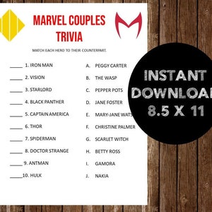 Avengers Trivia Printable, Avengers Birthday Party, Printable Marvel ...
