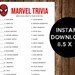 Avengers Trivia Printable, Avengers Birthday Party, Printable Marvel ...