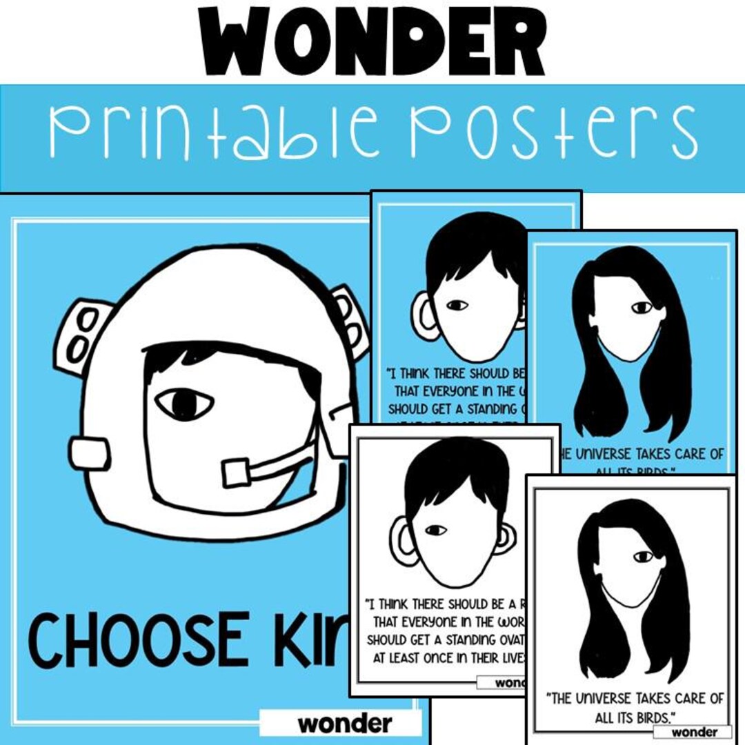 Wonder Novel Study: Printable Posters - Etsy