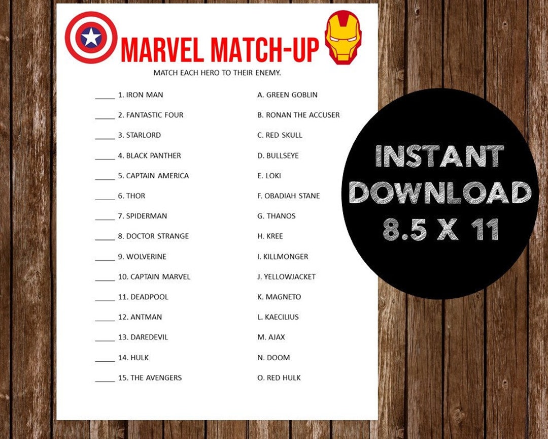 Printable Marvel Trivia, Printable Avengers Trivia, Avengers Birthday ...