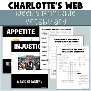 Charlotte's Web Printable and Digital Novel Study - Etsy