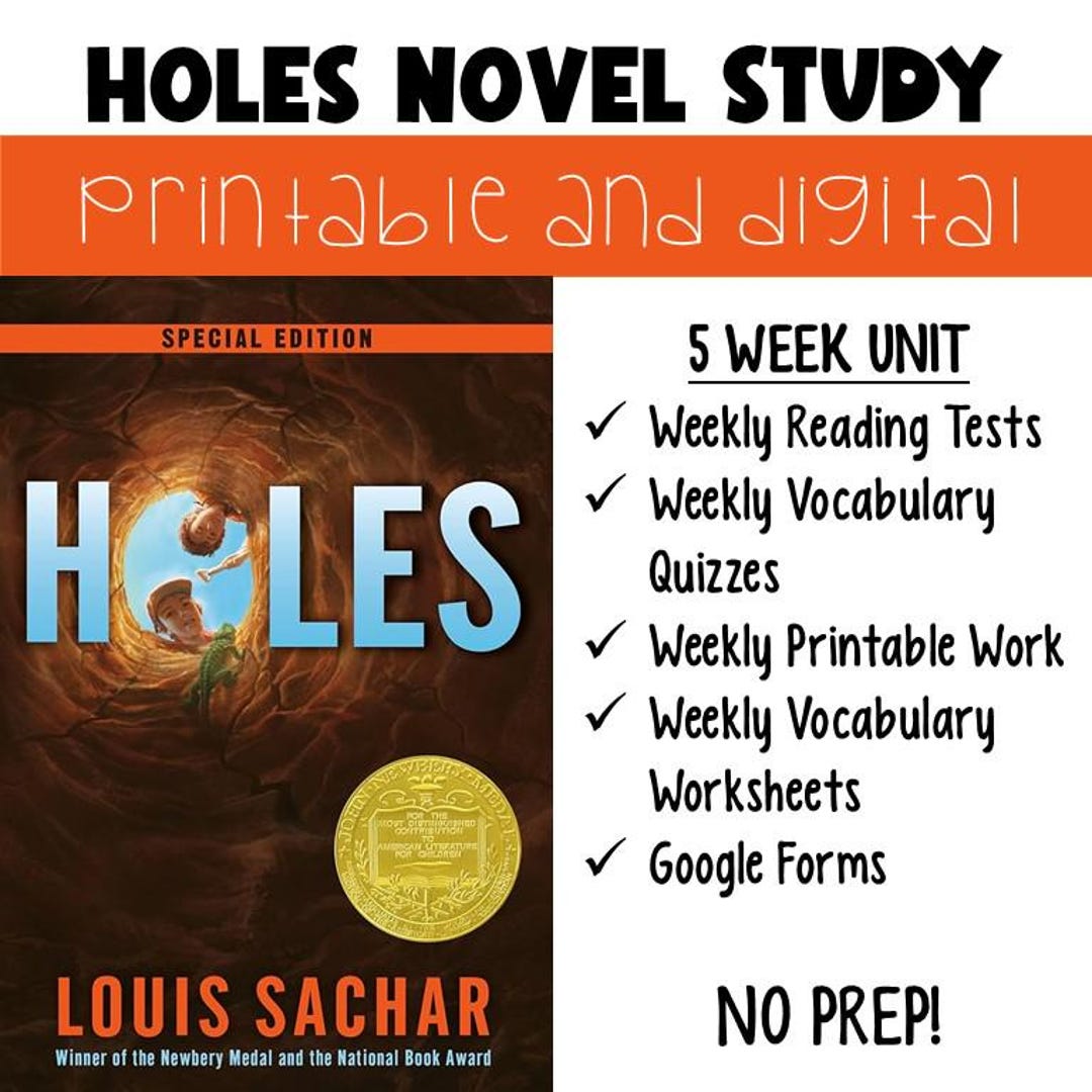 Holes Digital and Printable Novel Study/literature Guide/comprehension ...