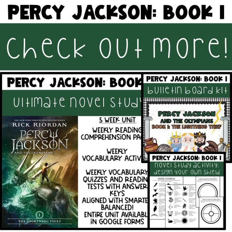 Percy Jackson Novel Study Activity: Design Your Own Greek Shield - Etsy