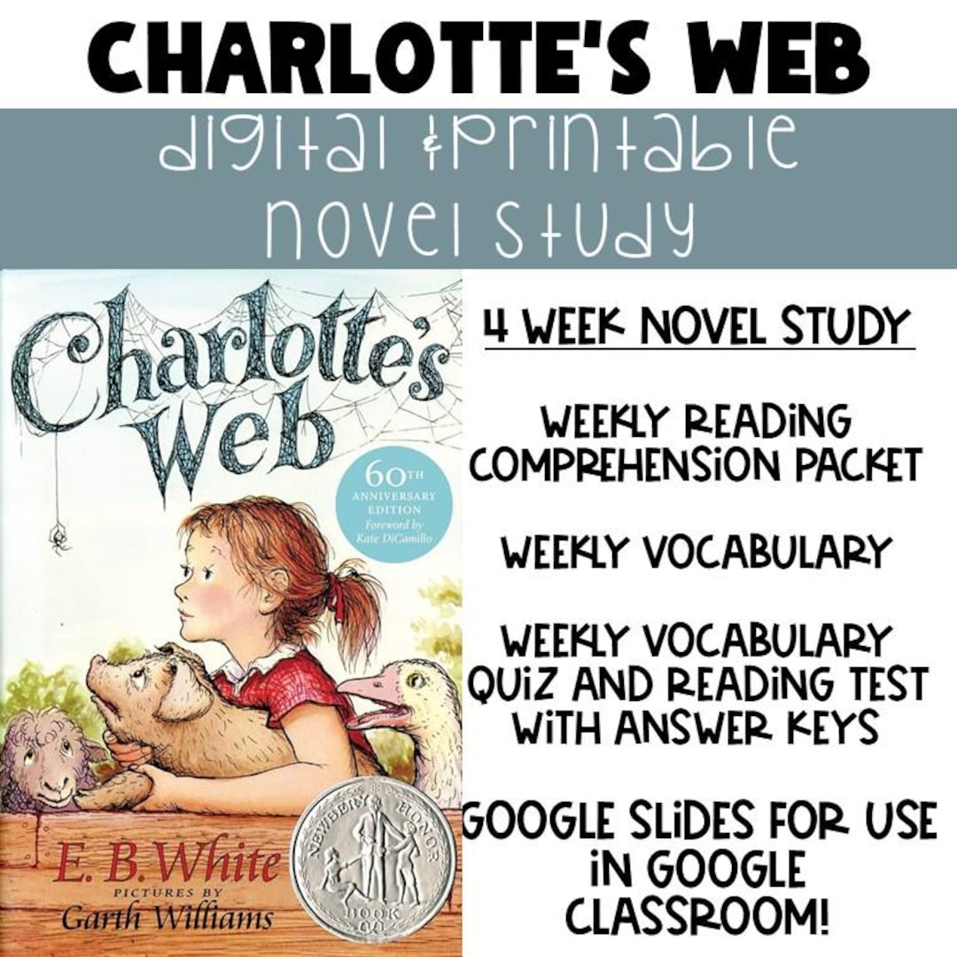 Charlotte's Web Printable and Digital Novel Study - Etsy