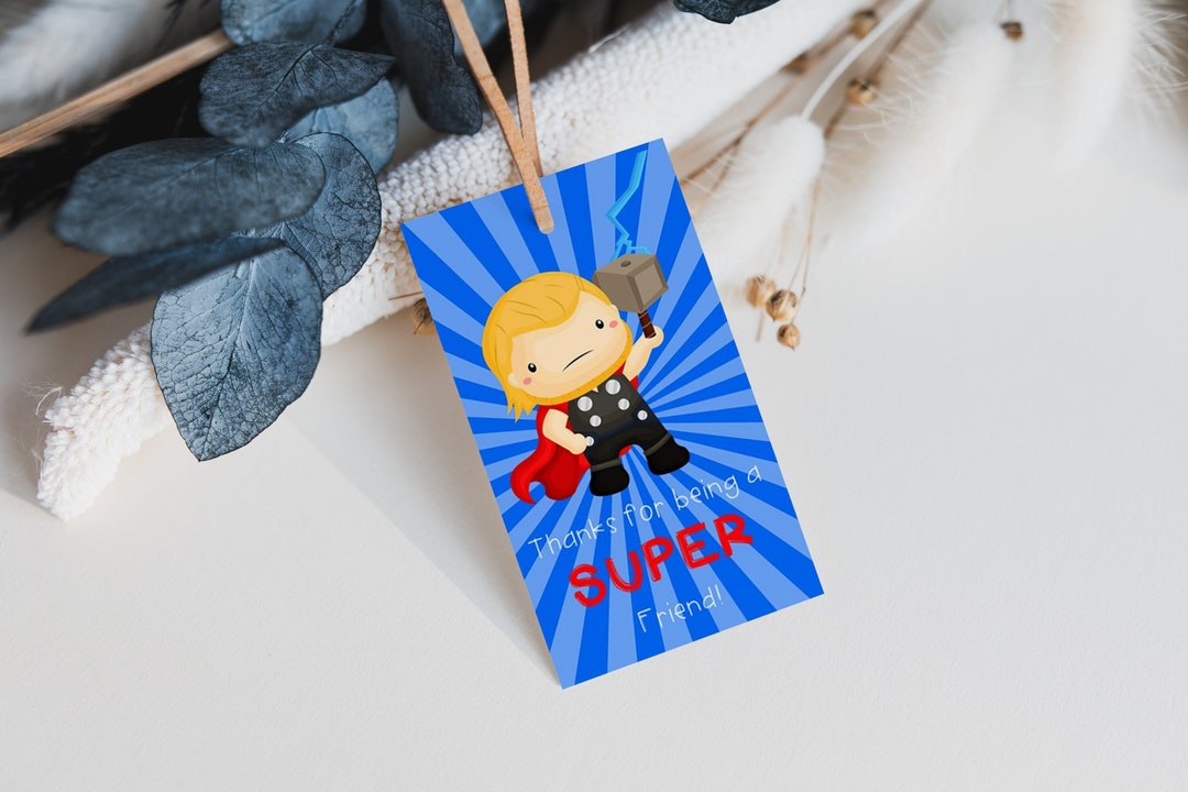 Printable Avengers Gift Tag, Thor Gift Tag, Avengers Birthday Party ...