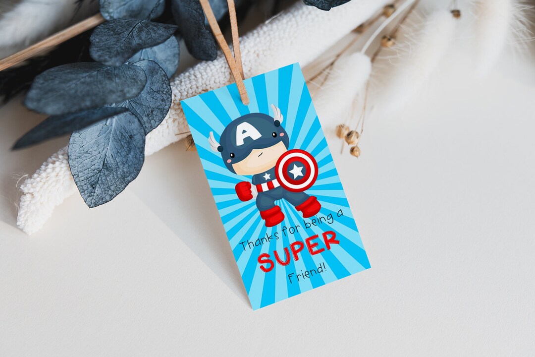 Printable Captain America Gift Tag, Printable Avengers Gift Tag ...
