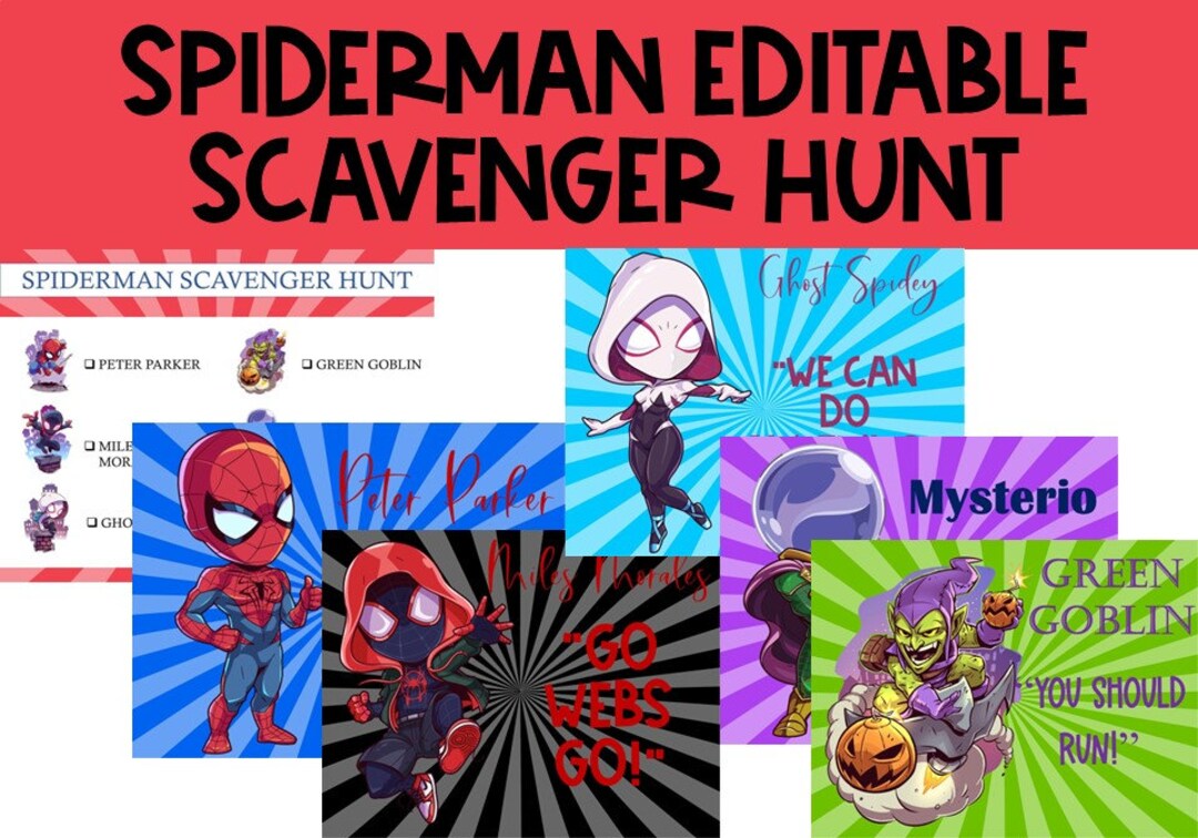 Spiderman Scavenger Hunt - Etsy