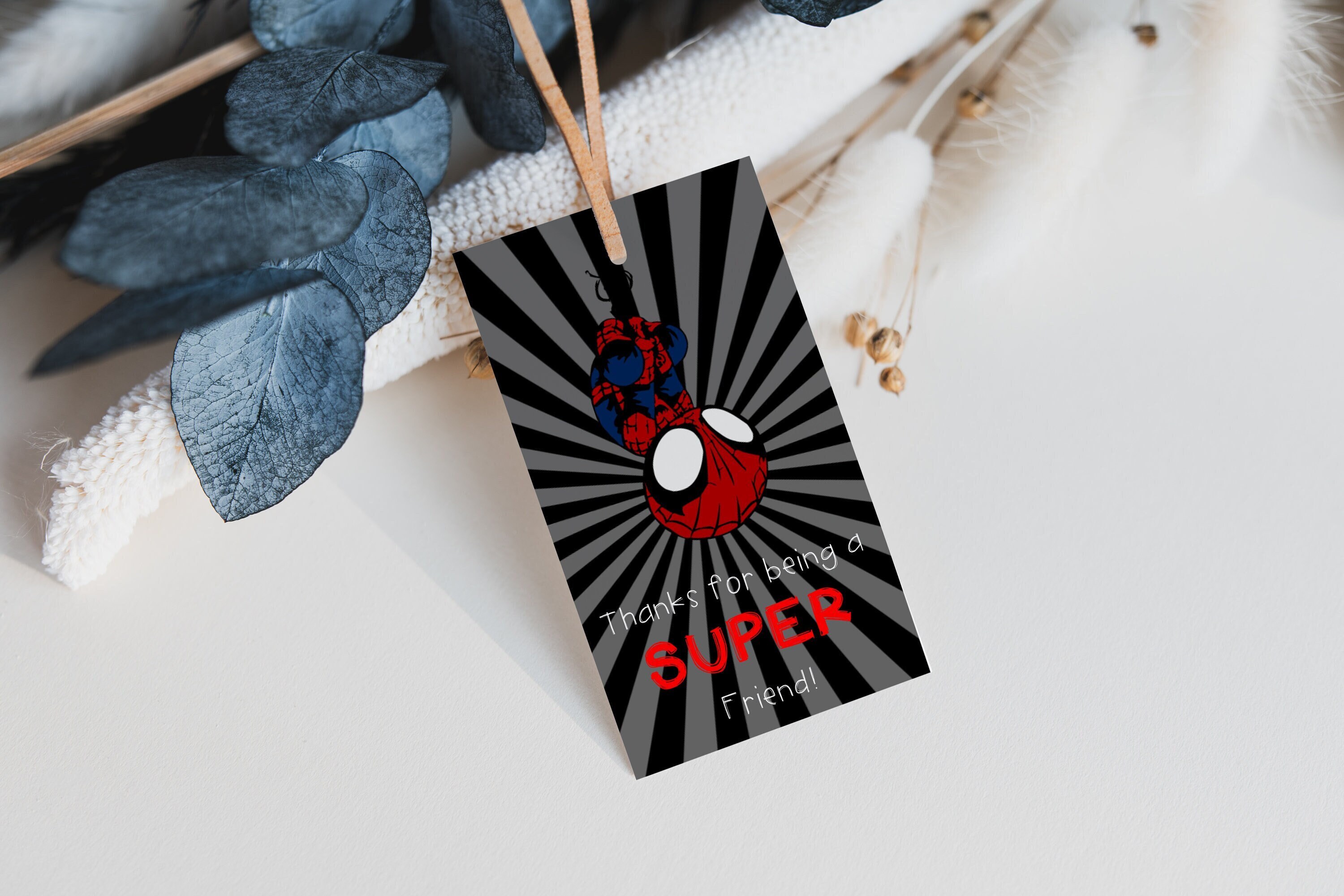 Printable Spiderman Gift Tag, Avengers Gift Tag, Spiderman Birthday ...