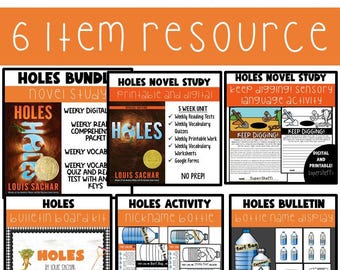 Holes Novel Study Activity/ Literature Guide | Comprehension Worksheets ...