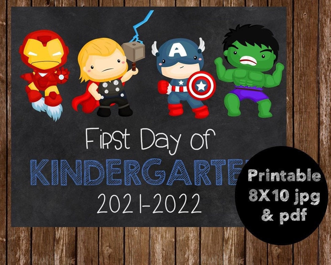 Marvel First Day of School Printable, First Day of School Sign, First ...