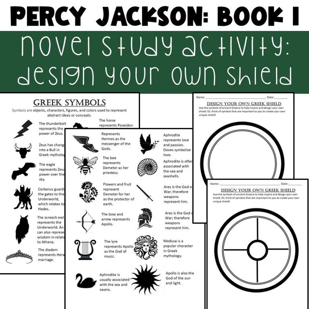 Percy Jackson Novel Study Activity: Design Your Own Greek Shield - Etsy