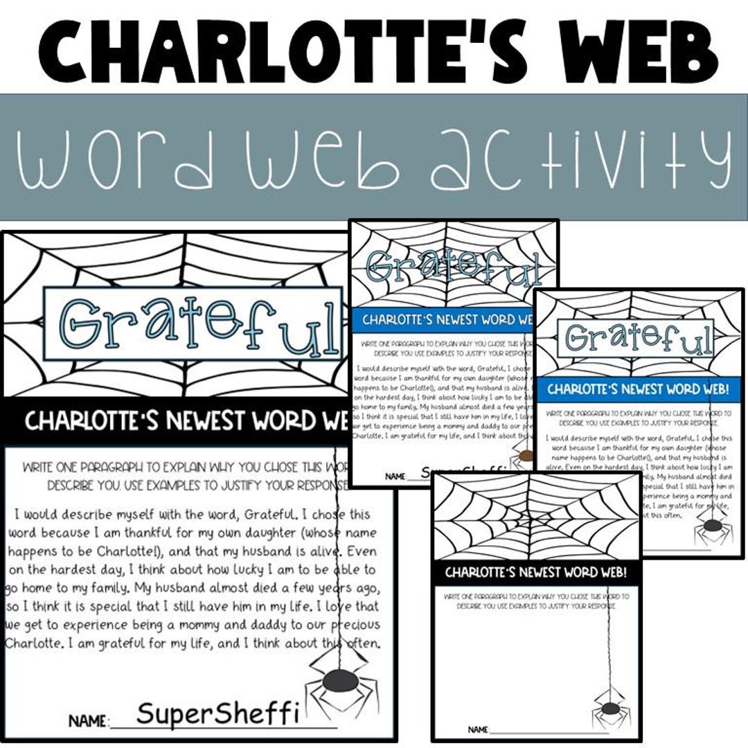 Charlotte's Web Novel Study Activity: Word Web - Etsy