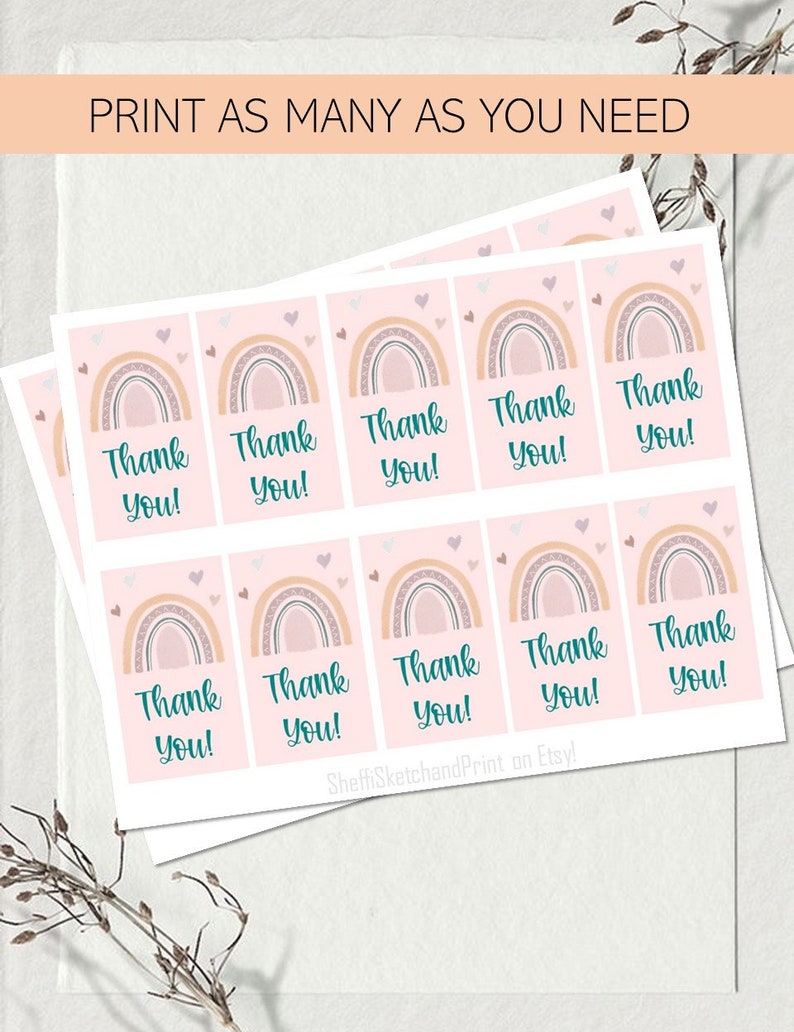 Printable Boho Rainbow Gift Tag - Etsy