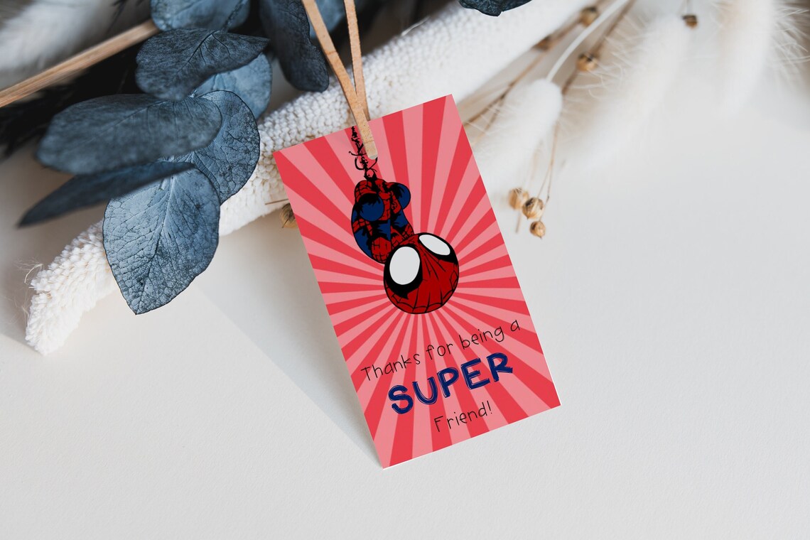 Printable Spiderman Gift Tag: Avengers Birthday Party (PDF) - Etsy