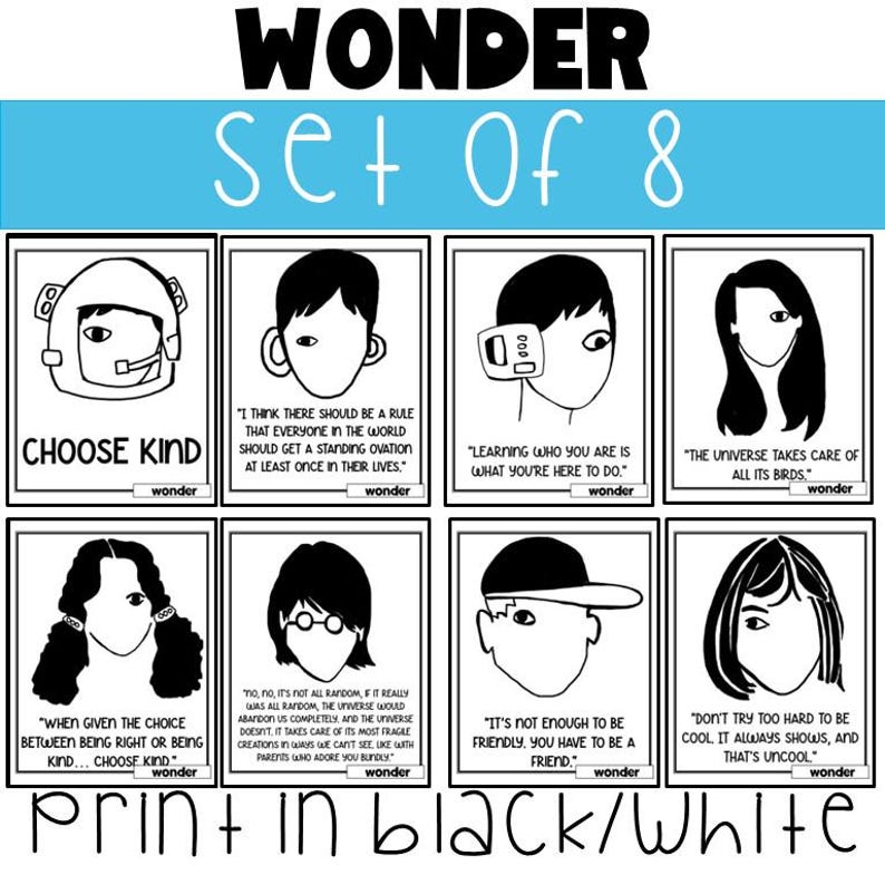 Wonder Novel Study: Printable Posters - Etsy