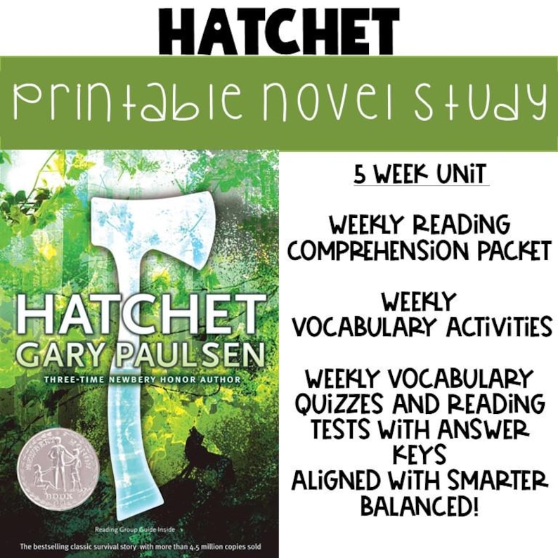 Hatchet Printable Novel Study - Etsy