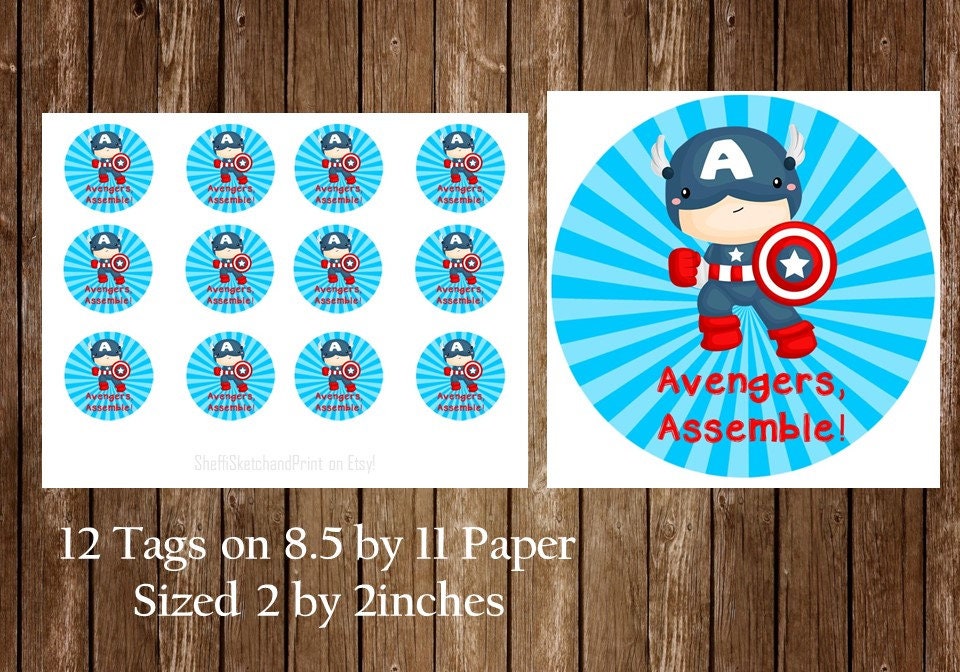 Printable Avengers Cupcake Topper, Printable Captain America Cupcake ...