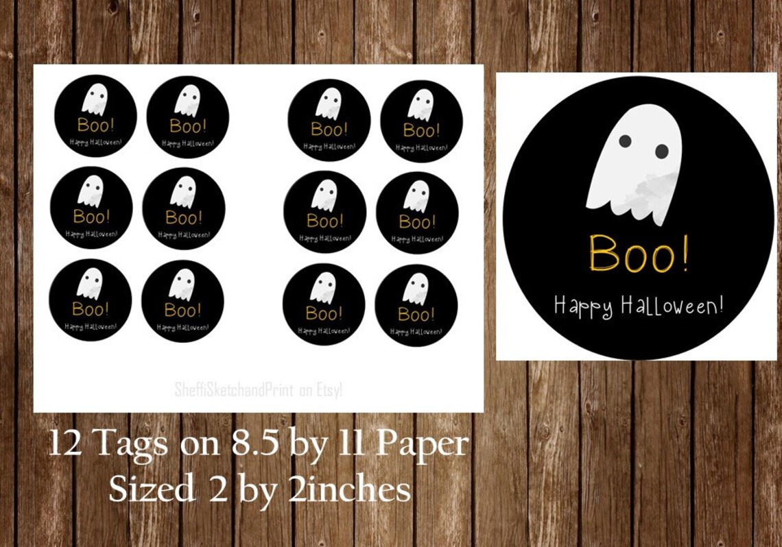 Printable Halloween Cupcake Topper, Printable Ghost Cupcake Topper ...