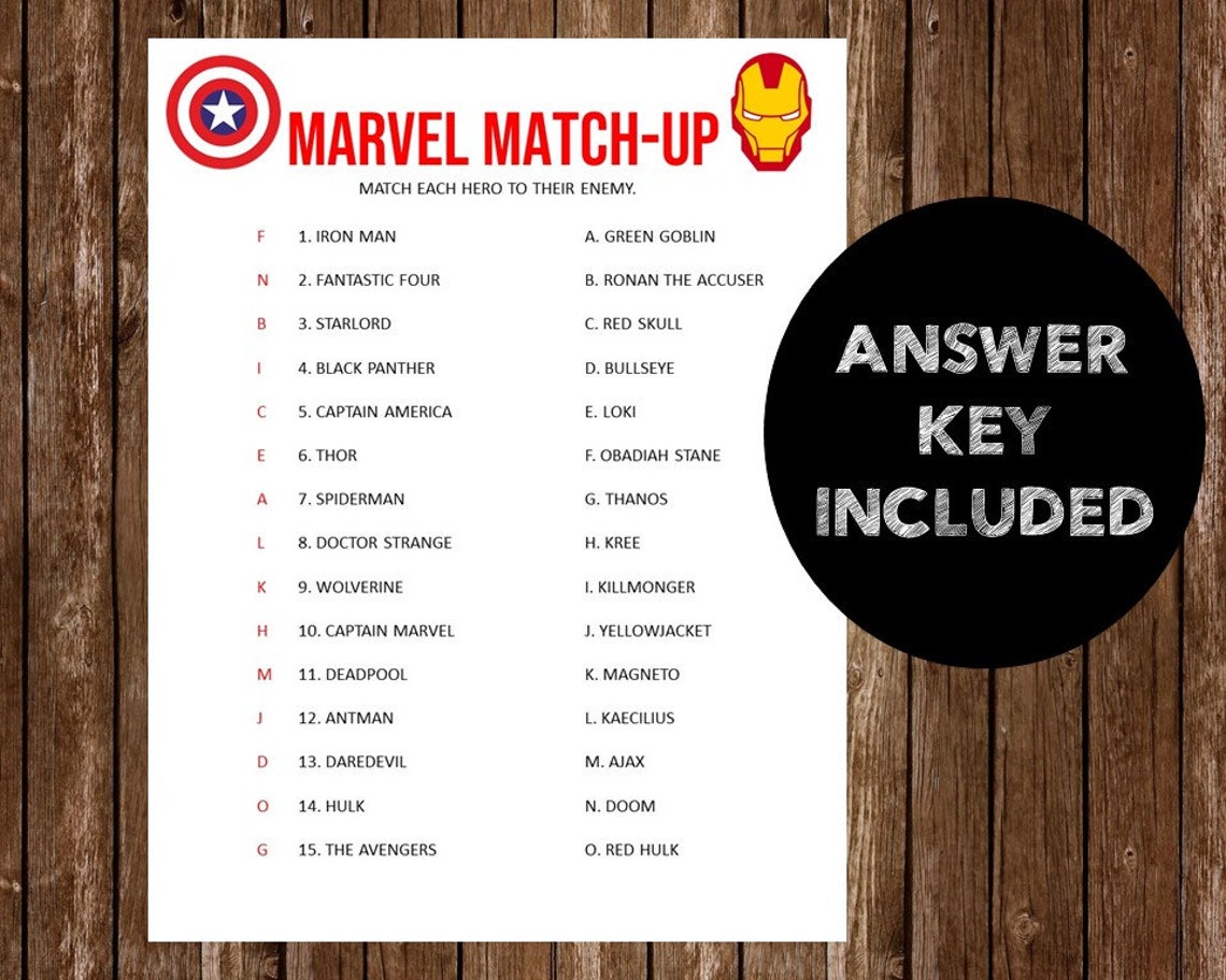 Printable Marvel Trivia, Printable Avengers Trivia, Avengers Birthday ...