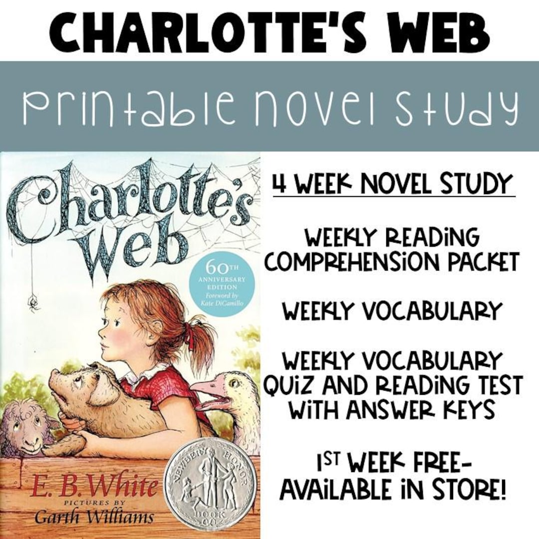 Charlotte's Web Printable Novel Study - Etsy