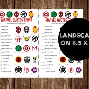 Avengers Trivia Printable, Avengers Birthday Party, Printable Marvel ...