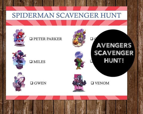 Spiderman Scavenger Hunt - Etsy