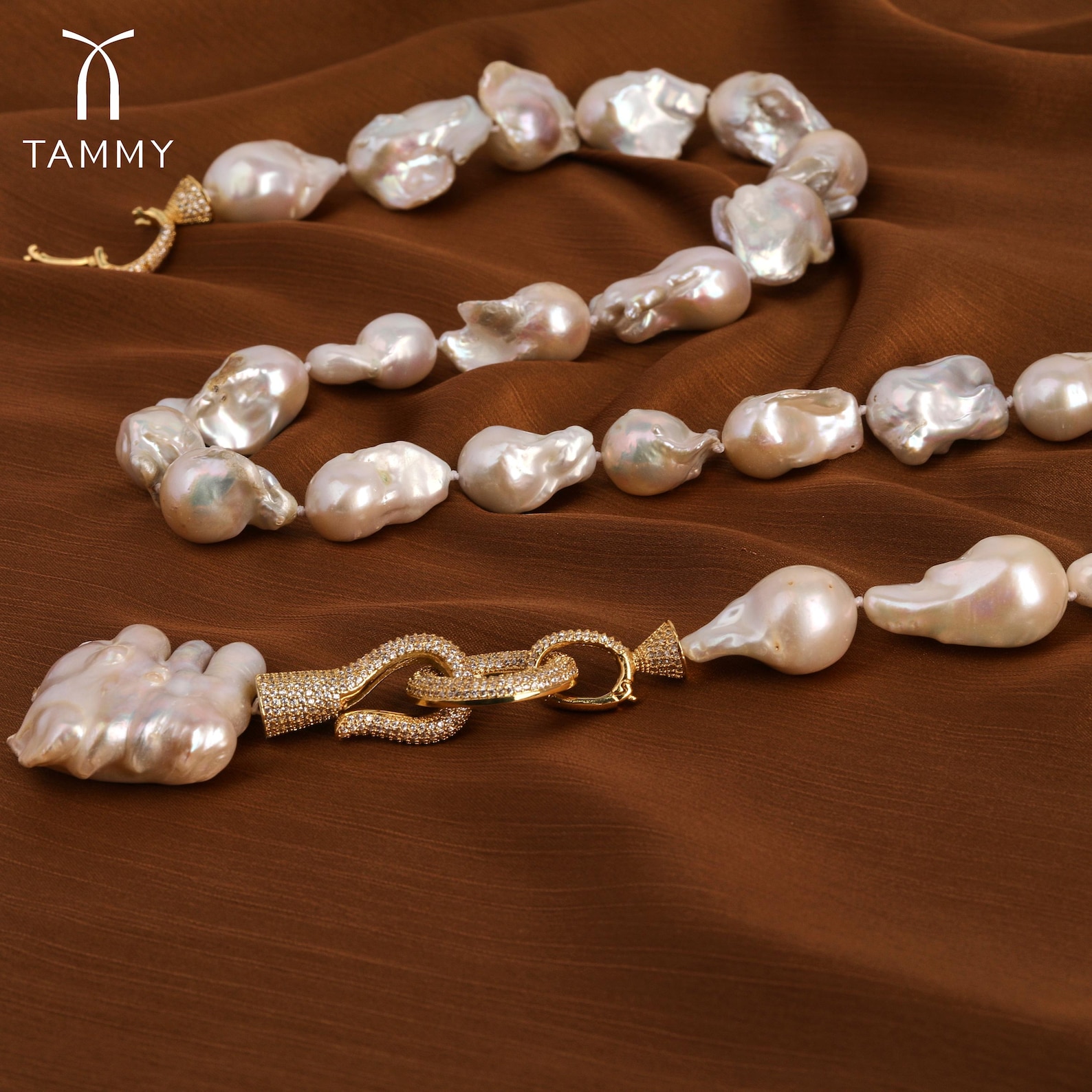 Large Baroque Pearl Necklace, Freshwater Fireball Pearl Pendant ...