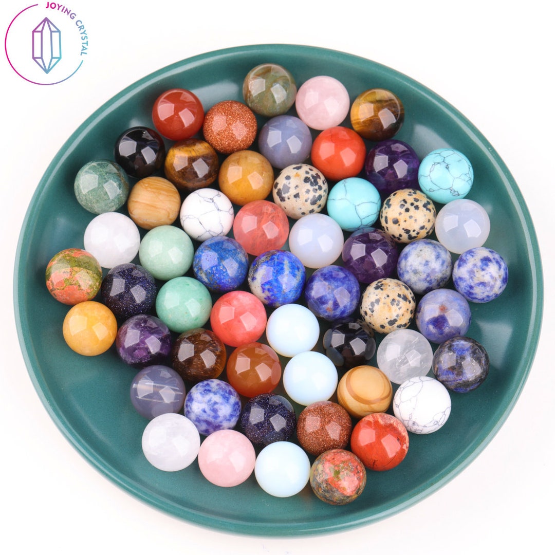 16mm Gemstones Sphere Beads Pendantsmooth Quartz Crystal - Etsy