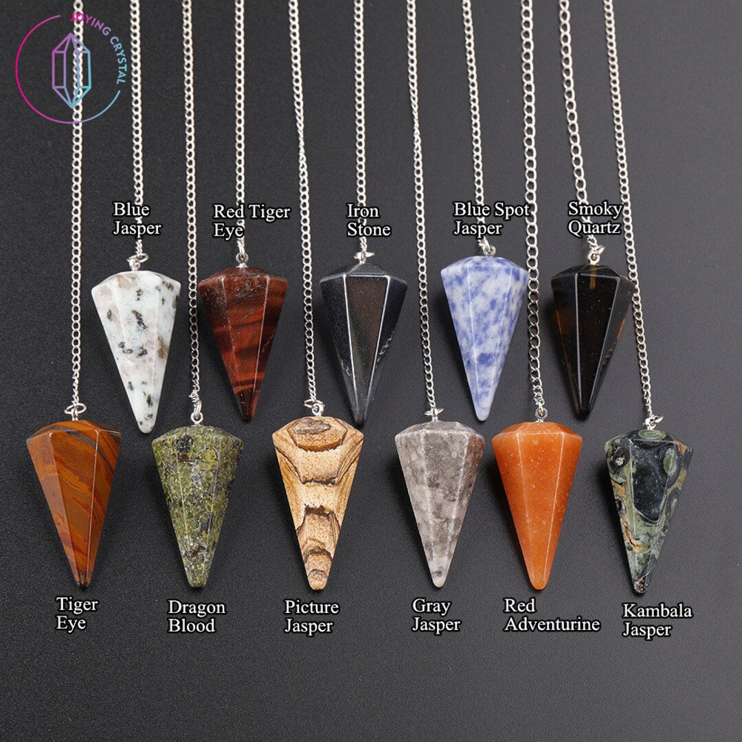 Healing Chakra Crystal Dowsing Pendulums Chains Jewelry,faceted Gemstones Pendulums Necklace ...