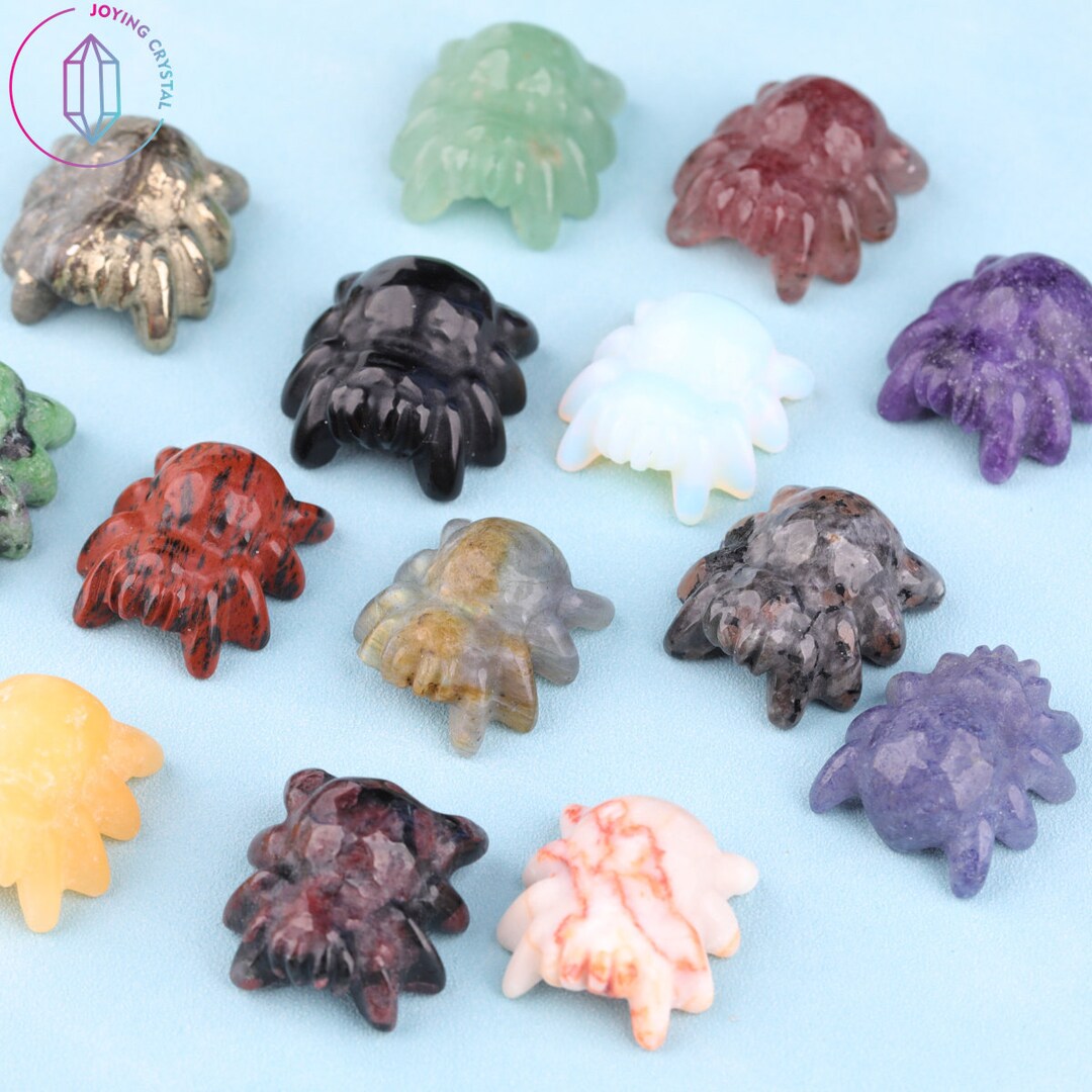 1.2inch Mini Crystal Spider Figurine,quartz Crystal Skull Carving ...