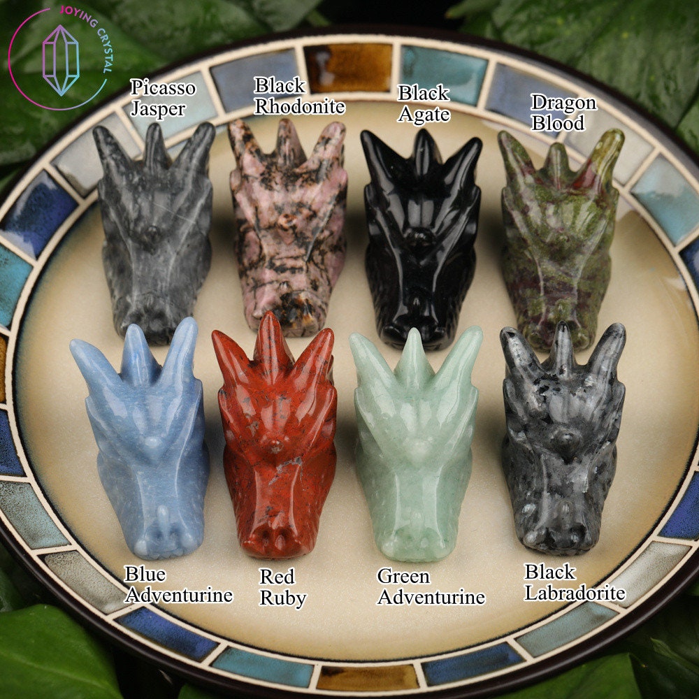 2.2inches Natural Stones Dragon Head Home Decorhand Carved - Etsy