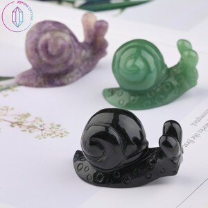 2inch Hand Carved Qcrystal Snail Figurine,quartz Crystal,crystal Animal ...