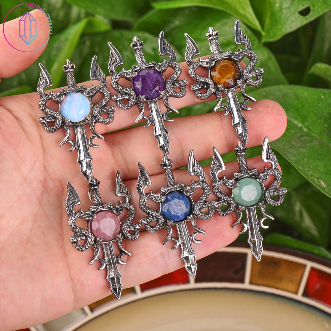 Healing Crystal Pendant Necklace,crystal Stone Necklace,amethst ...