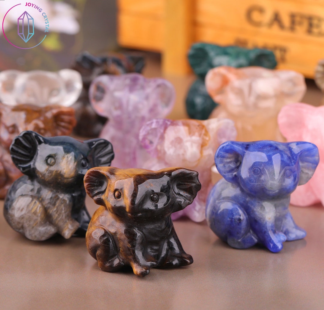 1.2 Inches,carved Cute Koala Figurine,koala Home Decor,crystal Koala ...