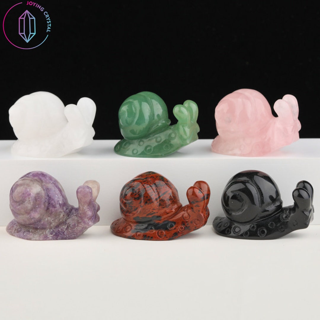 2inch Hand Carved Qcrystal Snail Figurine,quartz Crystal,crystal Animal ...