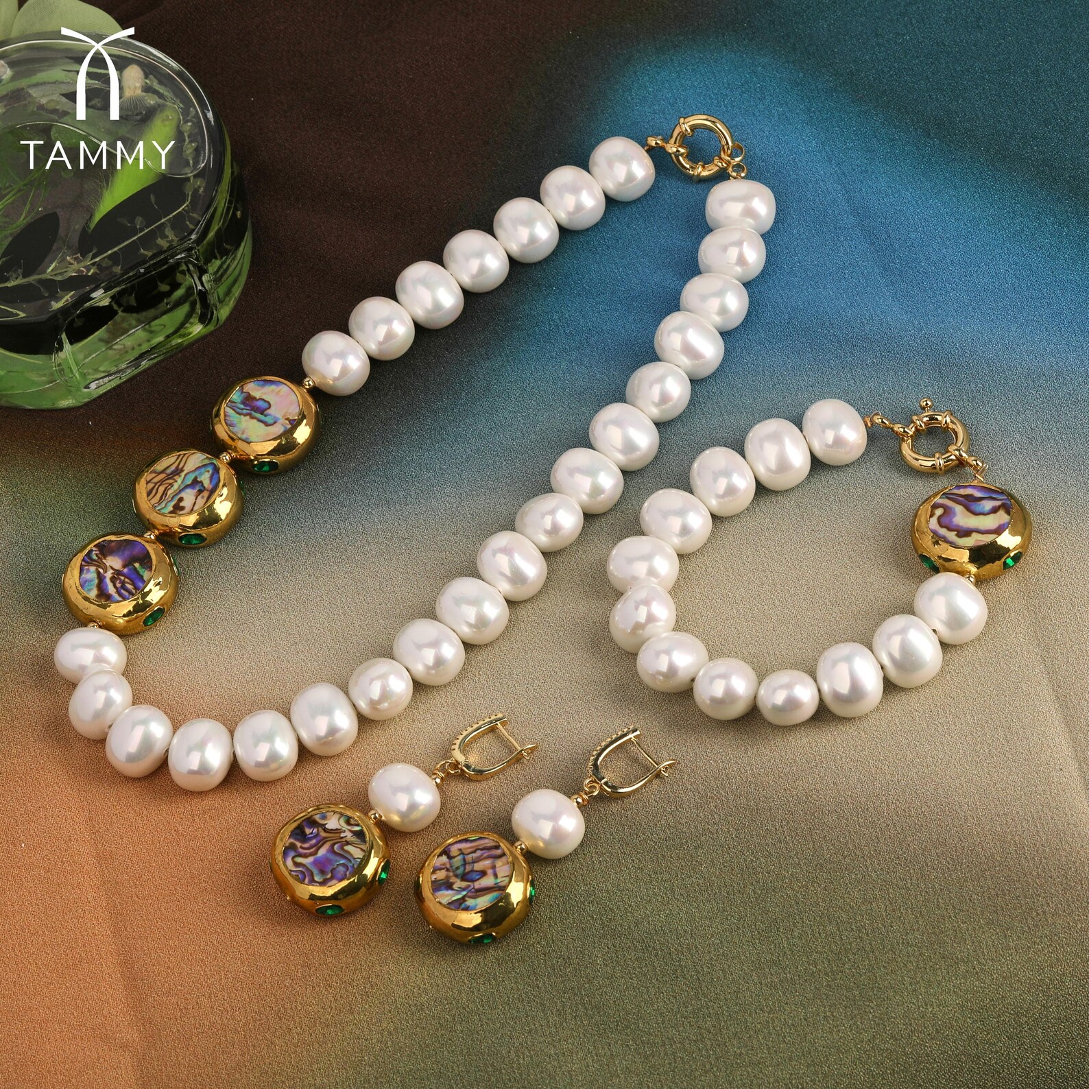 White Shell Pearl With Rainbow Color Natural Round Abalone Shell Beads ...