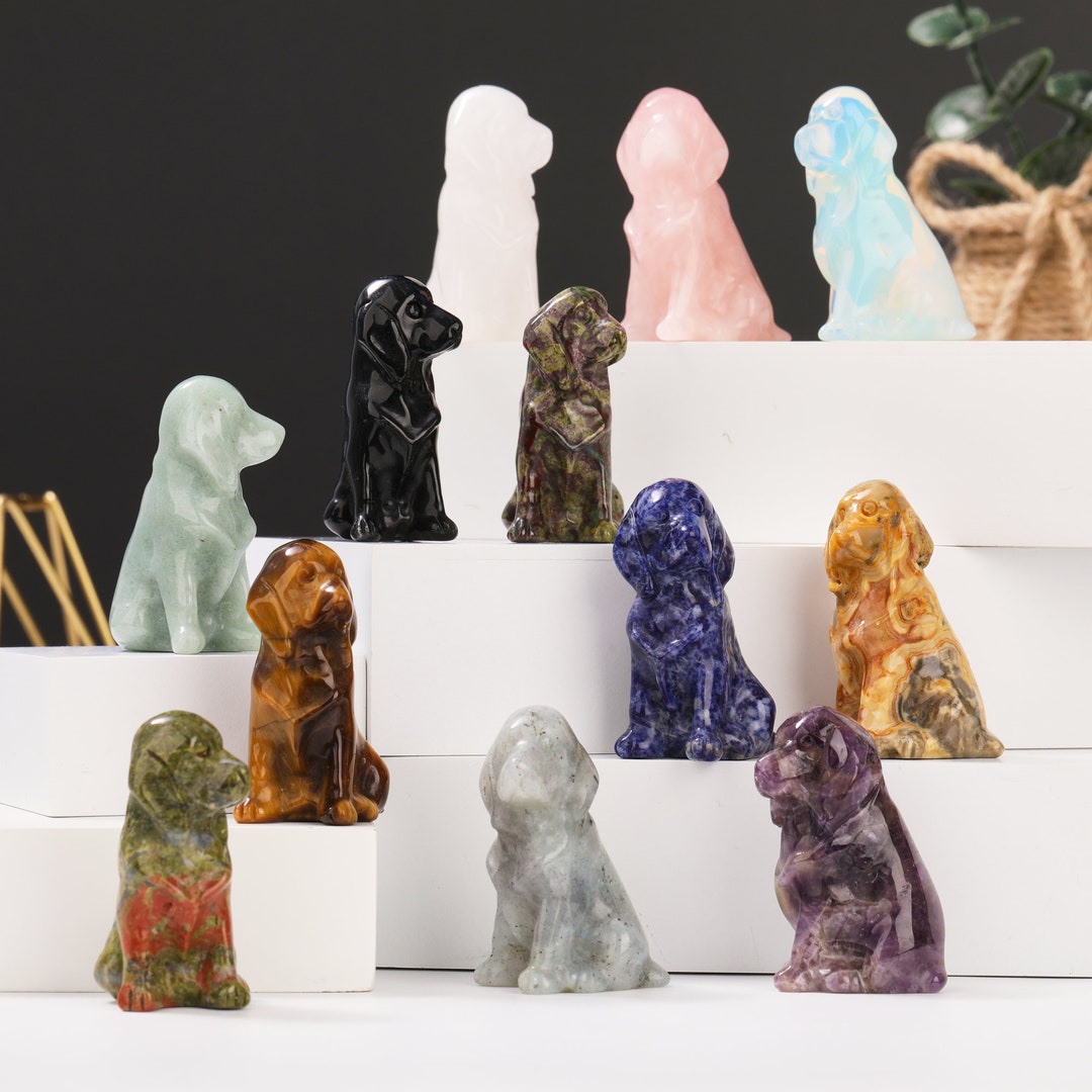 2inch,natural Crystal Labrador Dog Statue,crystal Dog Carving,crystal ...