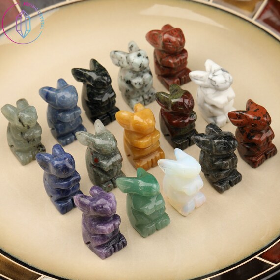 1.5 Inches Mini Crystal Rabbit Figurinegemstone Rabbit | Etsy