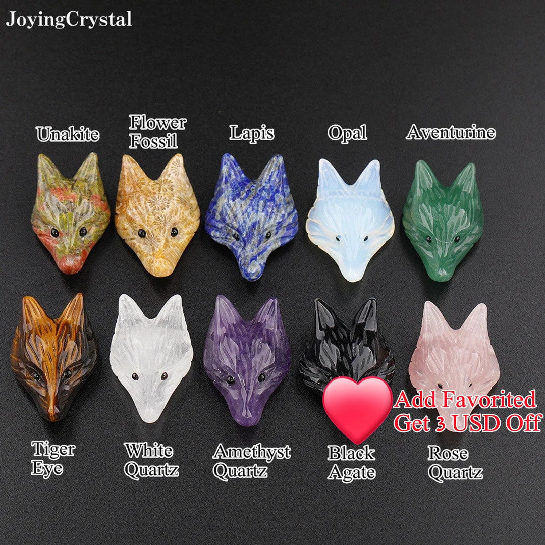 25x35mm Natural Stone Carved Fox Head Pendant for Necklace Making,lapis ...