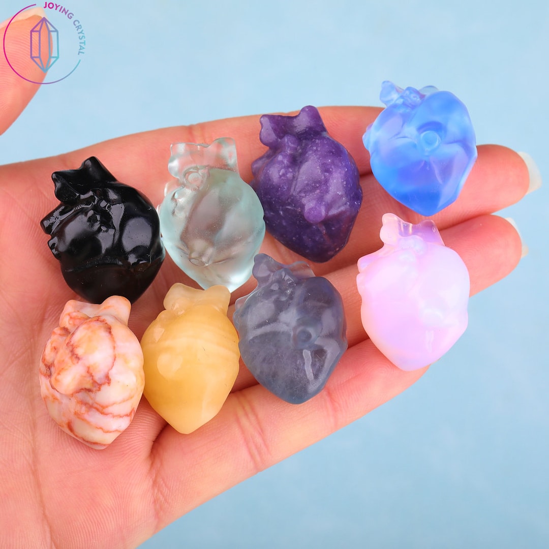 1inch Natural Crystal Anatomical Human Heart Statuequartz - Etsy