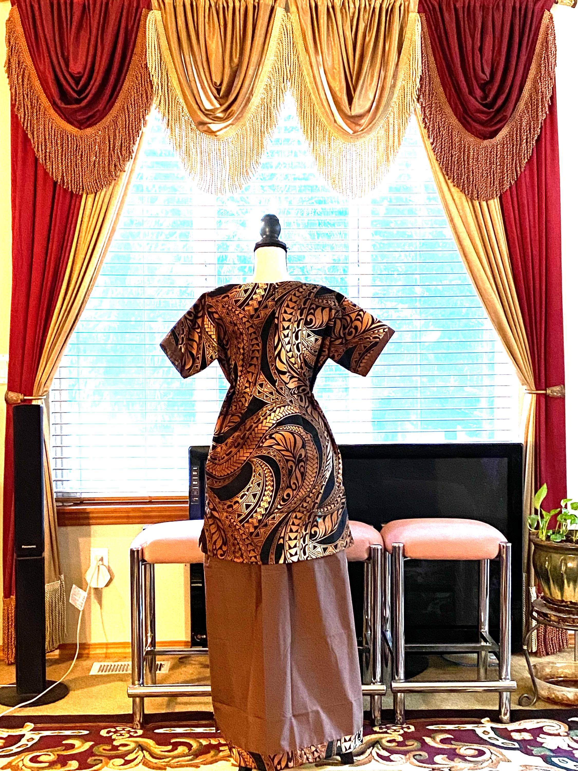 Puletasi, Polynesian / Tribal Island Design, Short Sleeves, Brand New ...