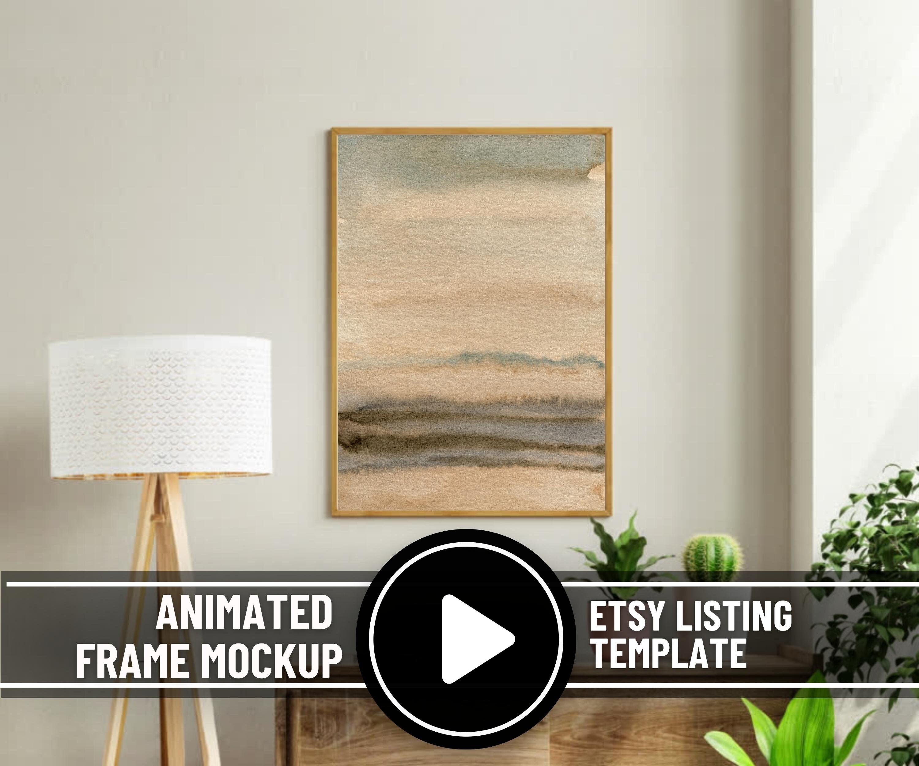 Minimalist Animated Frame Mockup Template: Canva Etsy Listing Video ...