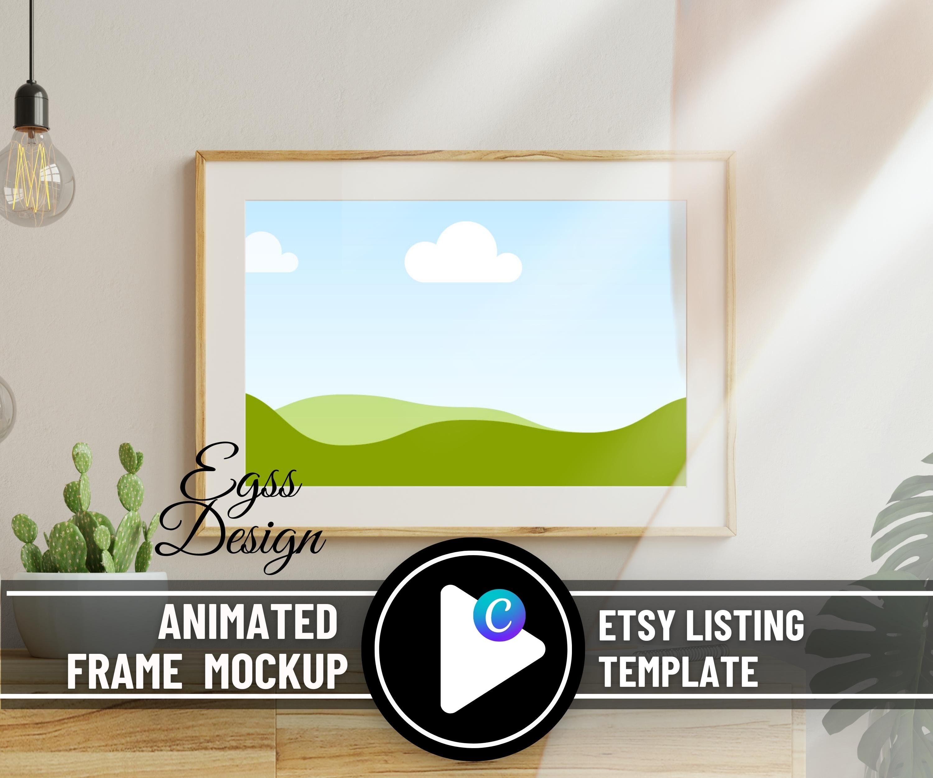 Elegant Animated Video Frame Mockup Template Canva, Etsy Listing Video ...