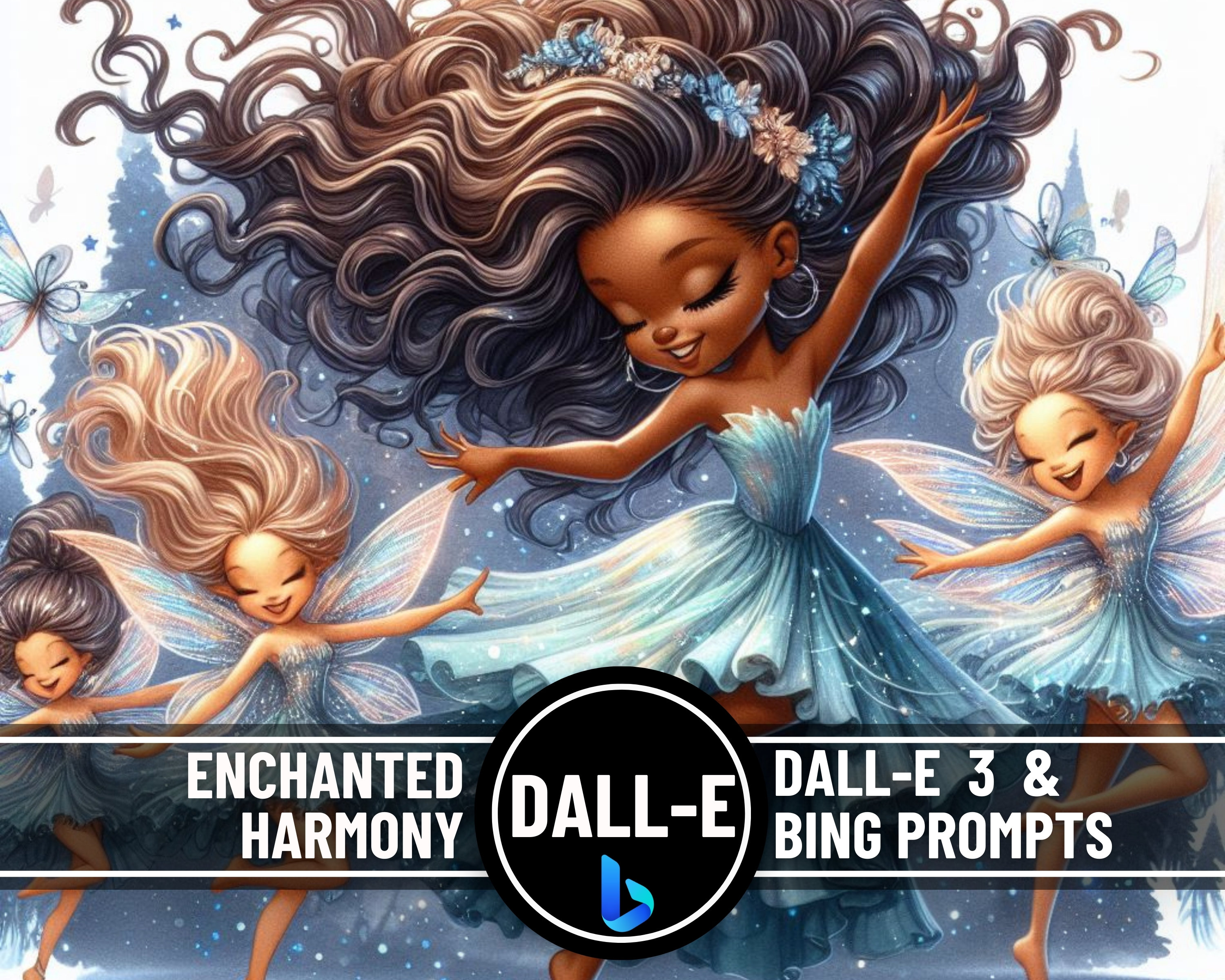 DALL-E 3 Prompt Guide Enchanted Harmony: Chibi Woman With Fairies AI ...