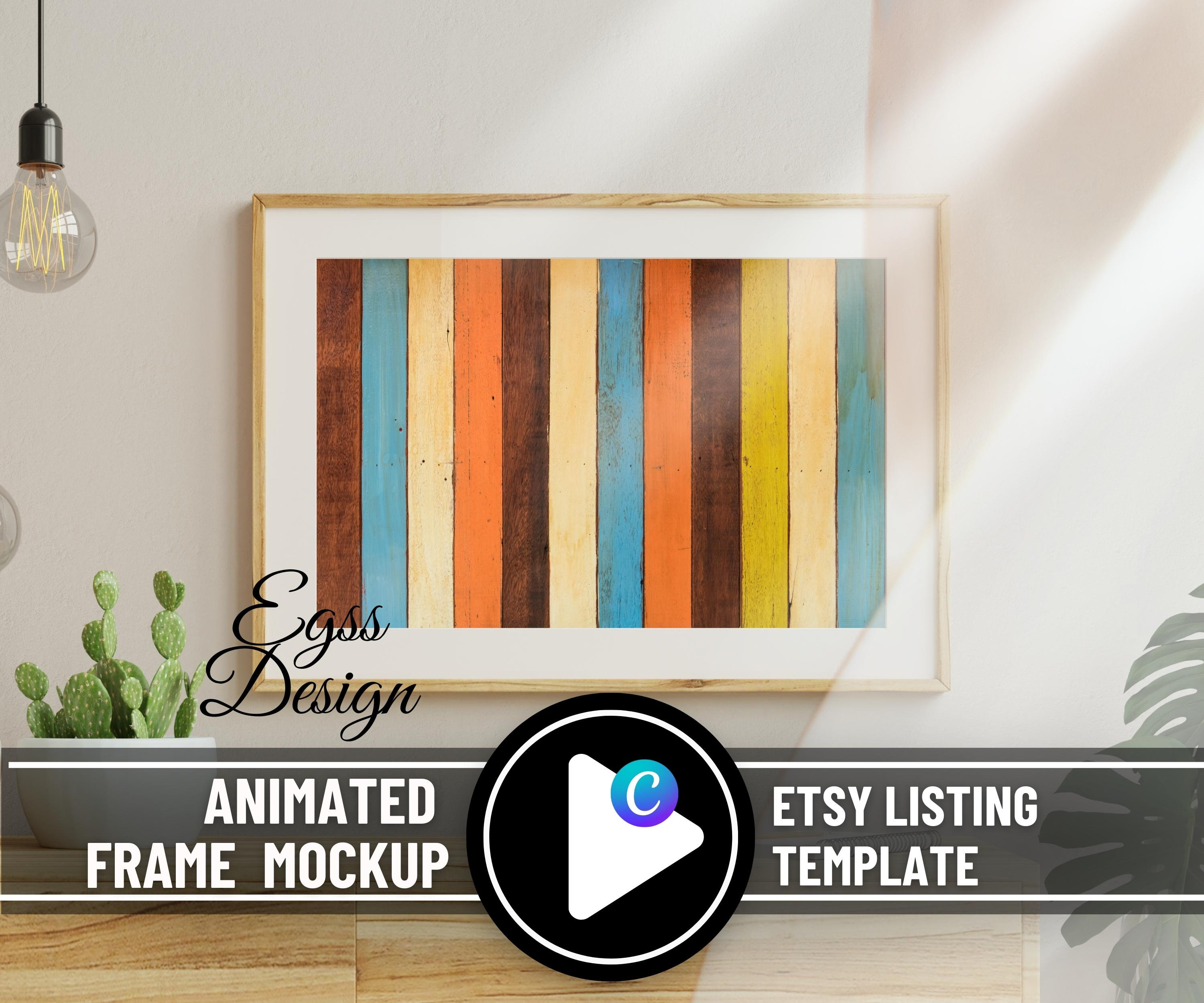 Elegant Animated Video Frame Mockup Template Canva, Etsy Listing Video ...