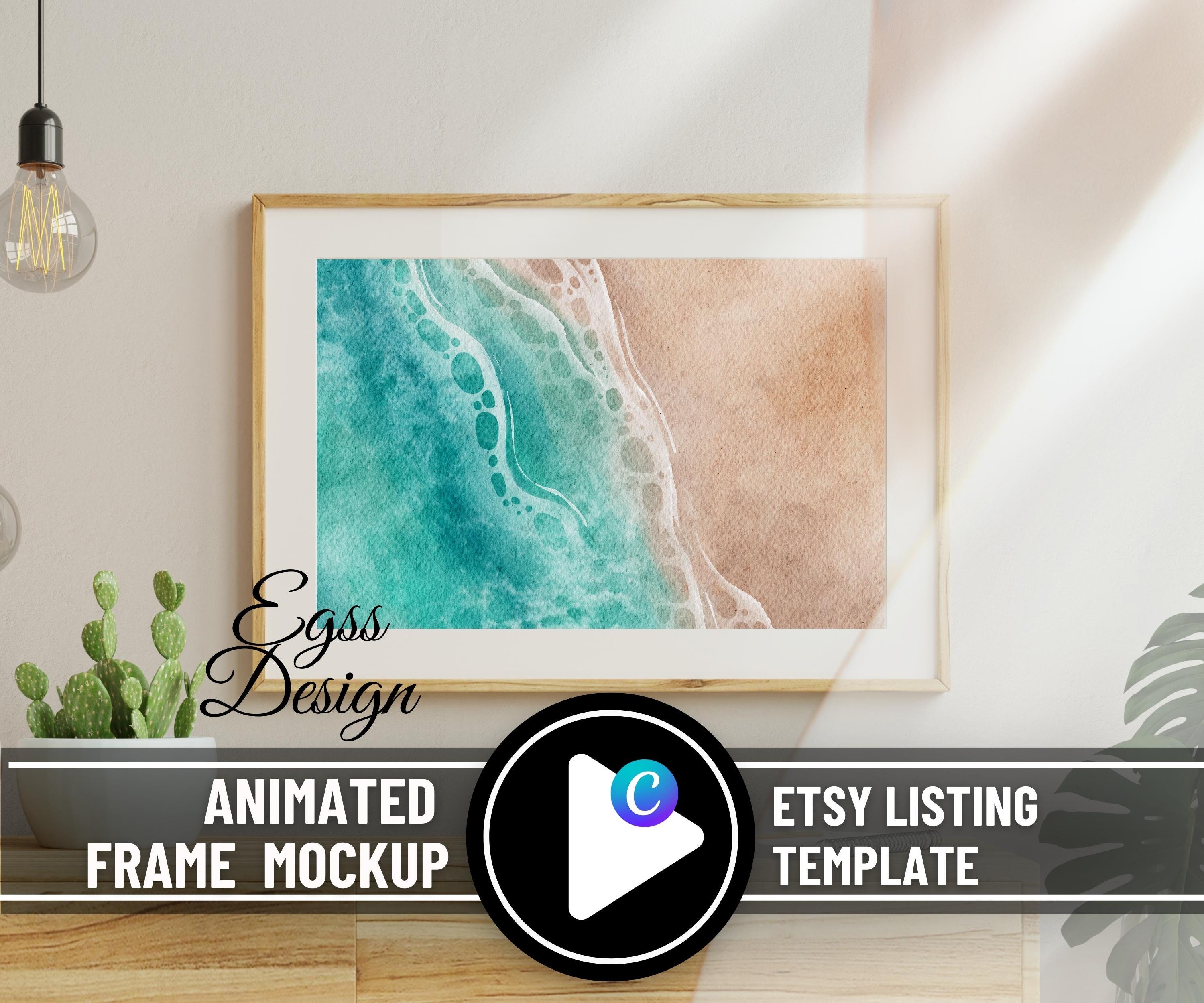 Elegant Animated Video Frame Mockup Template Canva, Etsy Listing Video ...