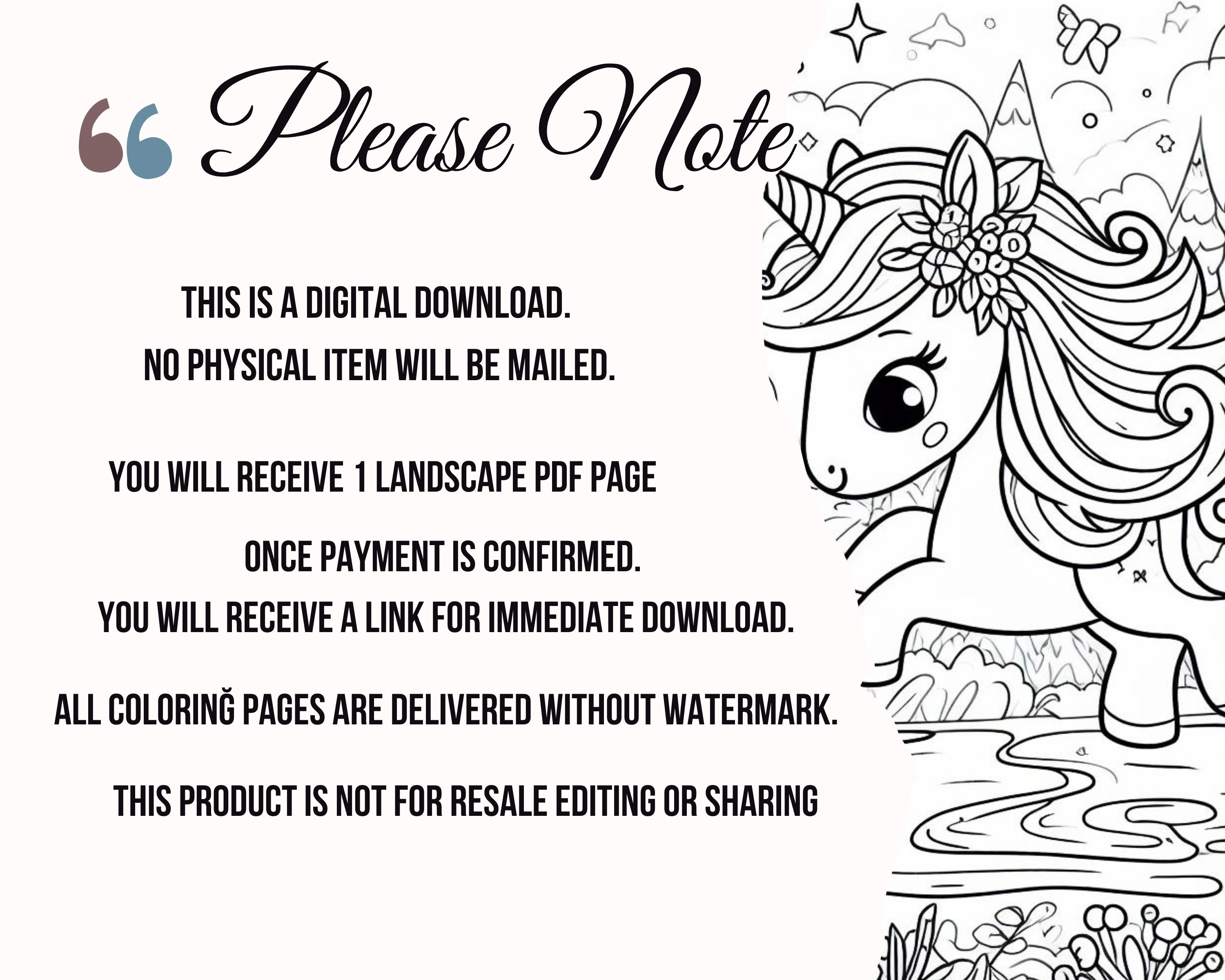 50 Unicorn Coloring Pages Downloadable PDF File, Unicorn Coloring Pages ...