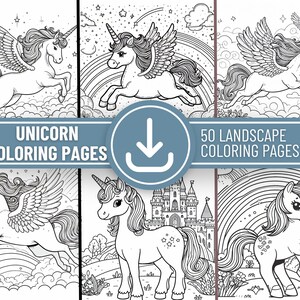 50 Unicorn Coloring Pages Downloadable PDF File, Unicorn Coloring Pages ...