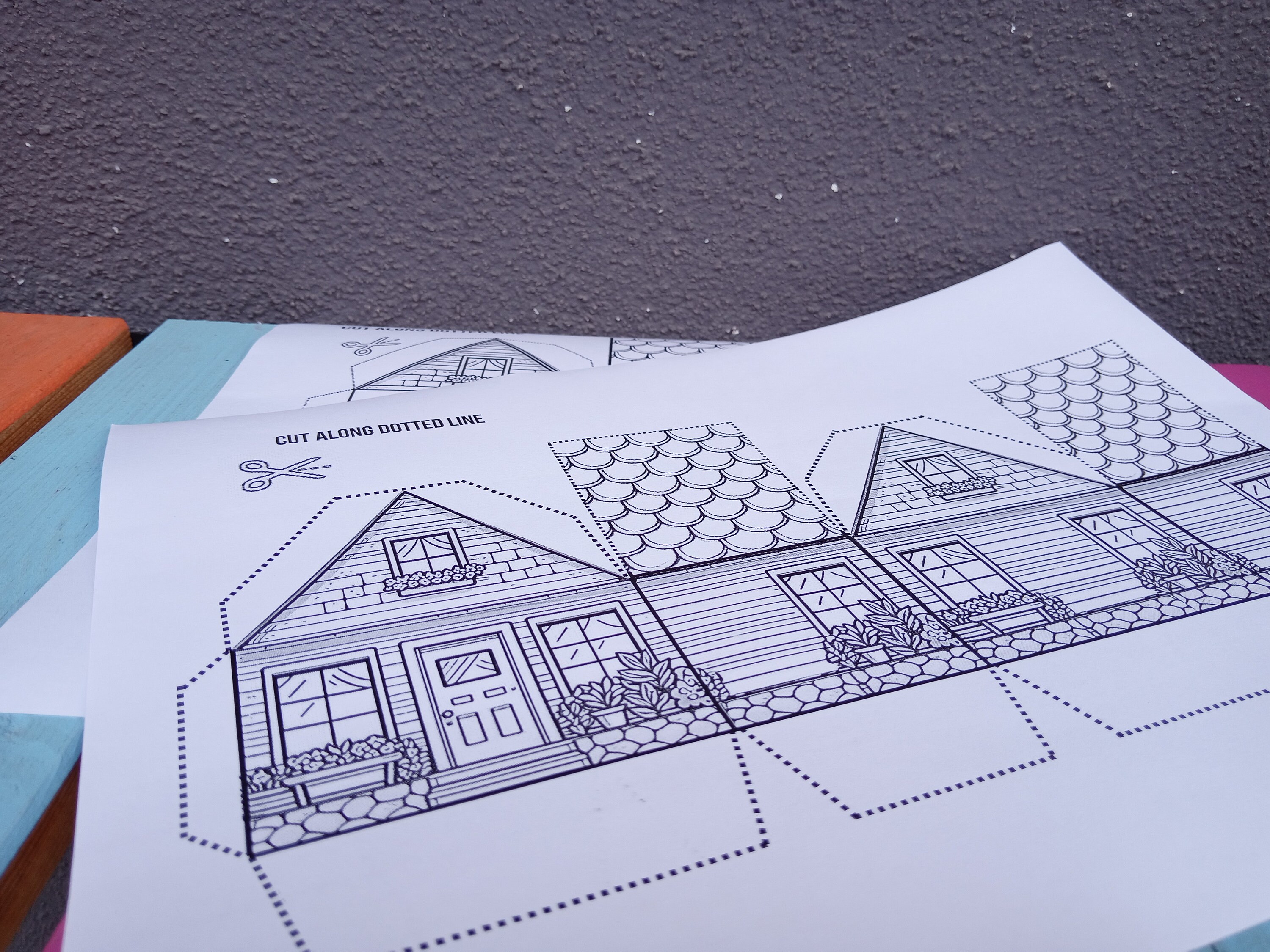 Printable Paper House Craft: Creative Coloring Project (2 Page PDF) - Etsy